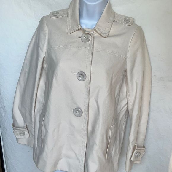 J. Crew | Jackets & Coats | J Crew Ladies Off White Button Jacket Size ...